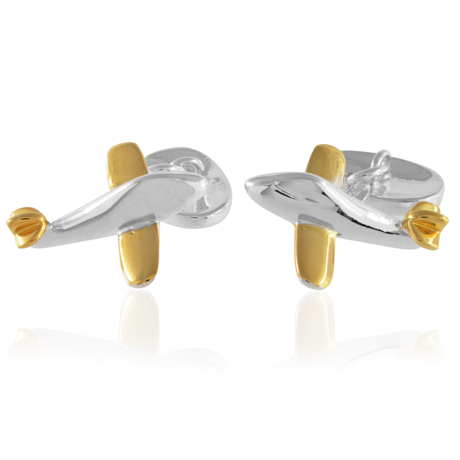 Two-Toned Airplane Cufflinks: Cufflinks Depot