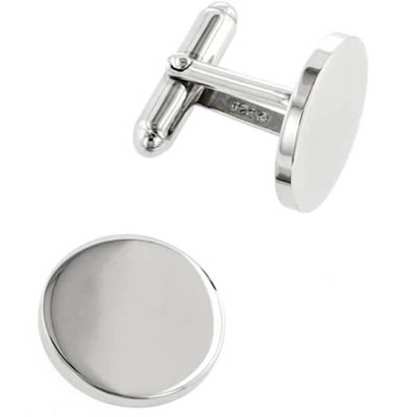Sterling Silver Round Engravable Cufflinks: Cufflinks Depot