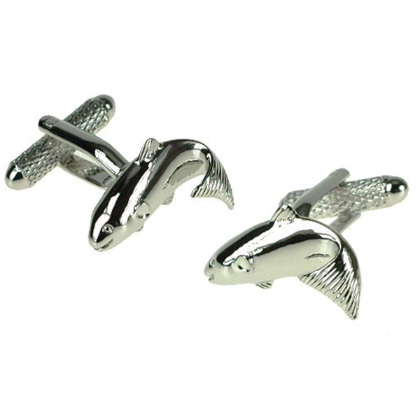 Silver Salmon Cufflinks: Cufflinks Depot